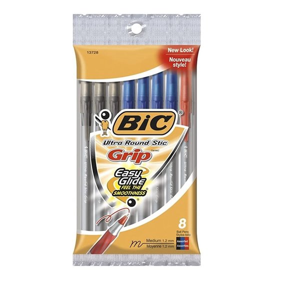 BIC | Office | Bic Round Stic Grip Ball Pens Stick Assorted | Poshmark